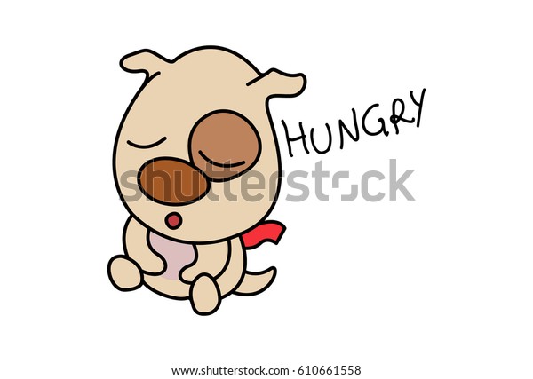 Cute Dog Hungry Vector Illustration Isolated Stock Vector (Royalty Free ...