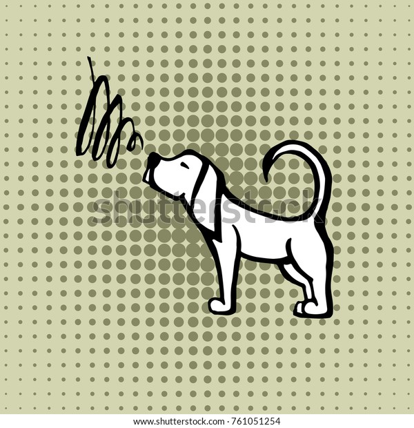 Cute Dog Sniffs Air Icon Isolate Stock Vector (Royalty Free) 761051254 ...