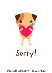 Cute Dog Sorry Card Stock Vector (Royalty Free) 332397521 | Shutterstock