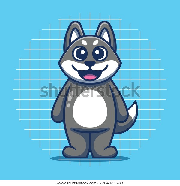 Cute Dog Standing Vector Illustration Stock Vector (Royalty Free ...