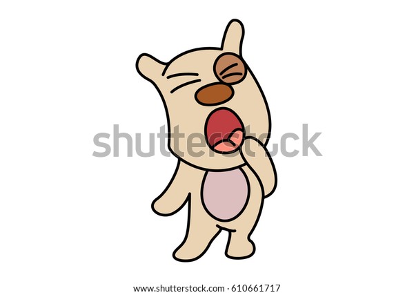 Cute Dog Tired Vector Illustration Isolated Stock Vector (Royalty Free ...