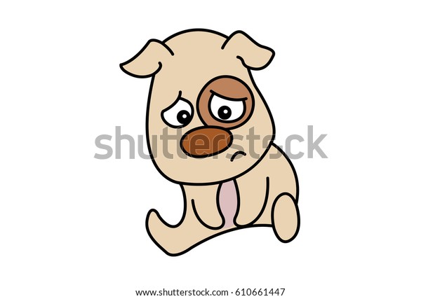 Cute Dog Upset Vector Illustration Isolated Stock Vector (Royalty Free ...