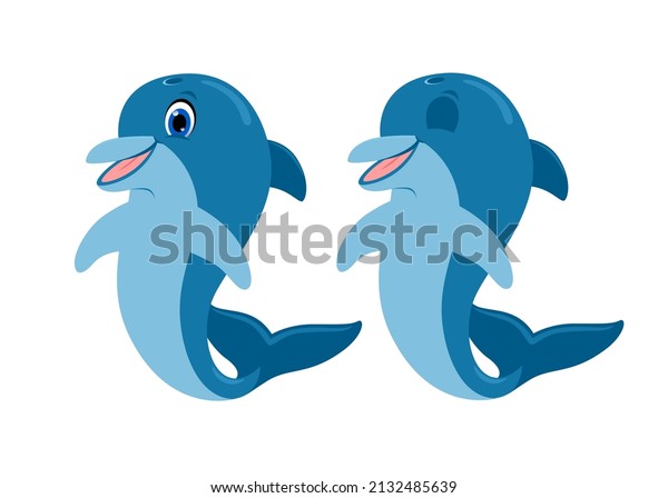 Dibujo de dibujos animados de delfines.: vector de stock (libre de ...