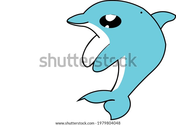 Cute Dolphin Vector Image Illustration Stock Vector (Royalty Free ...