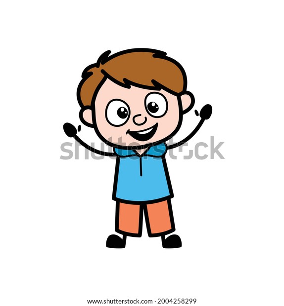 Cute Doodle Cartoon Boy Happy Stock Vector (Royalty Free) 2004258299 ...