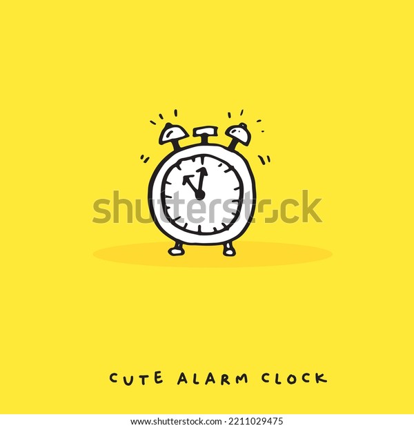 Cute Doodle Cartoon Hand Drawn Alarm Stock Vector (Royalty Free ...