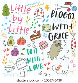 Cute Doodle Collage Background Stock Vector (Royalty Free) 1006746439