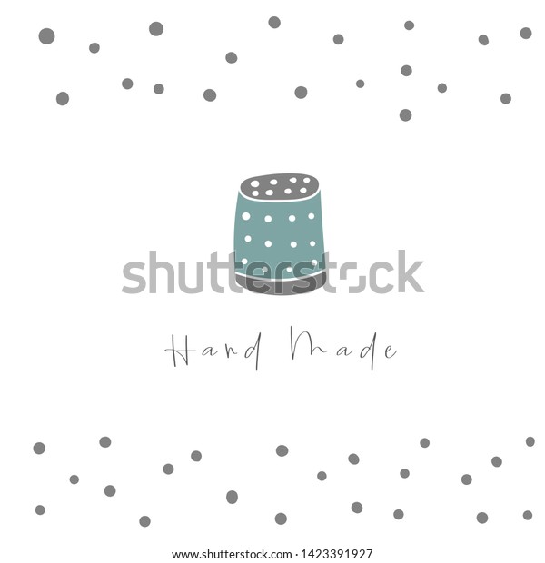 Cute Doodle Hand Drawn Thimble Abstract Stock Vector (Royalty Free ...