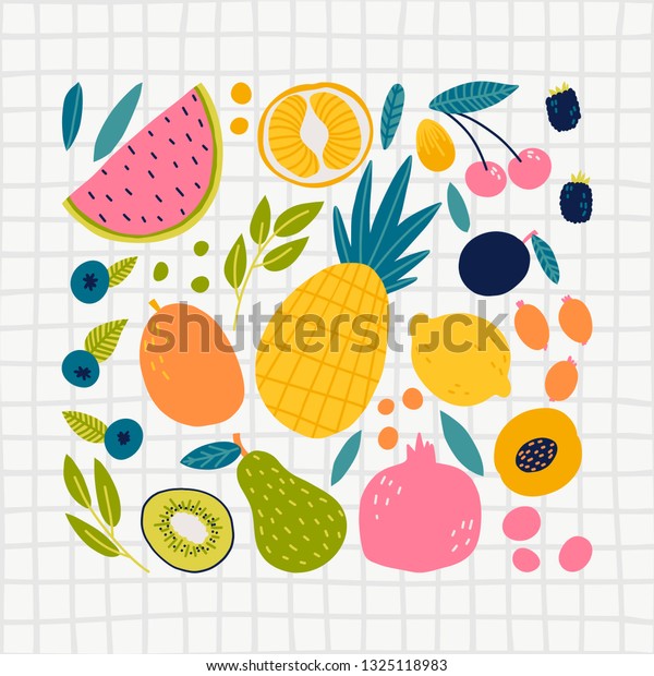 Cute Doodle Illustration Fruit Isolated On Stock Vector (Royalty Free ...