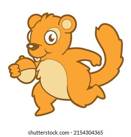 Cute Dormouse Cartoon Character Vector Illustration Stock Vector ...