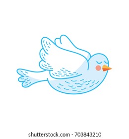 Cute Dove Isolated Icon Stock Vector (Royalty Free) 703843210 ...
