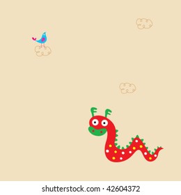 Cute Dragon Greeting Card Stock Vector (Royalty Free) 42604372 ...