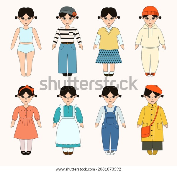 Cute Dress Paper Doll Vector Body Stock Vector (Royalty Free ...