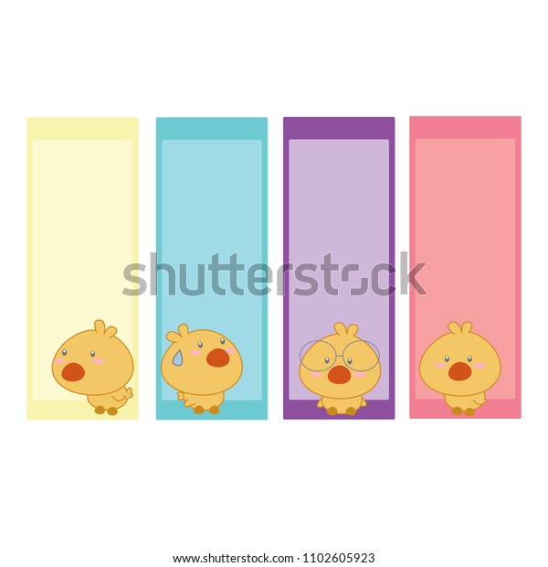 Cute Duck Bookmark Stock Vector (Royalty Free) 1102605923 | Shutterstock