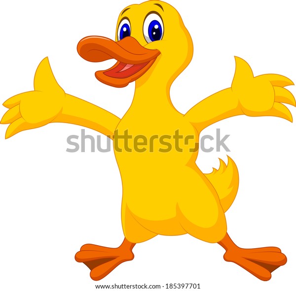 Cute Duck Cartoon Stock Vector (Royalty Free) 185397701 | Shutterstock