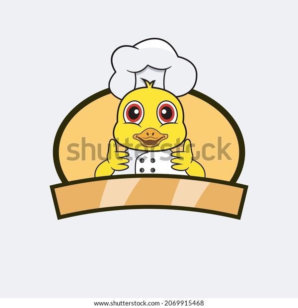 Cute Duck Chef Cooking Theme Mascot Stock Vector (Royalty Free ...