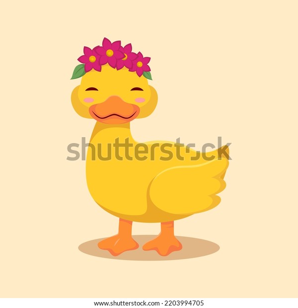 Cute Duck Flower Cartoon Vector Stock Vector (Royalty Free) 2203994705 ...