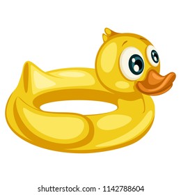 Cute Duck Swim Ring Isolated On Stock Vector (Royalty Free) 1142788604 ...