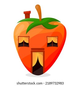 Cute Dwarf Strawberry House Vector Art Stock Vector (Royalty Free ...
