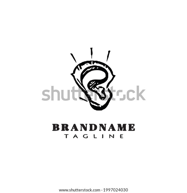 Cute Ear Acupuncture Logo Icon Design Stock Vector (Royalty Free ...