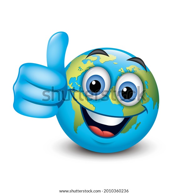Cute Earth Emoticon Thumb Emoji Vector: เวกเตอร์สต็อก (ปลอดค่าลิขสิทธิ์ ...