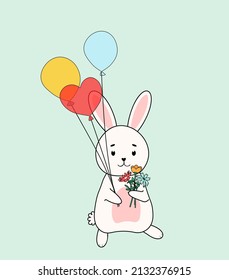 1,426 Bunny Holding Balloon Images, Stock Photos & Vectors | Shutterstock