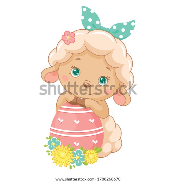 Cute Easter Sheep Egg Vector Clipart Stock Vector (Royalty Free) 1788268670