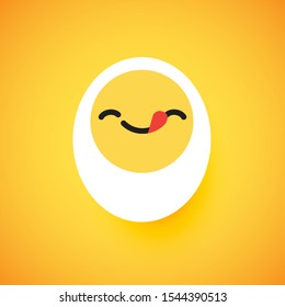 Cute Egg Emoticon Face Vector Illustration Stock Vector (Royalty Free ...