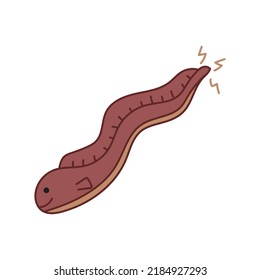 Cute Electric Eels Hand Drawn Vector Stock Vector (Royalty Free ...