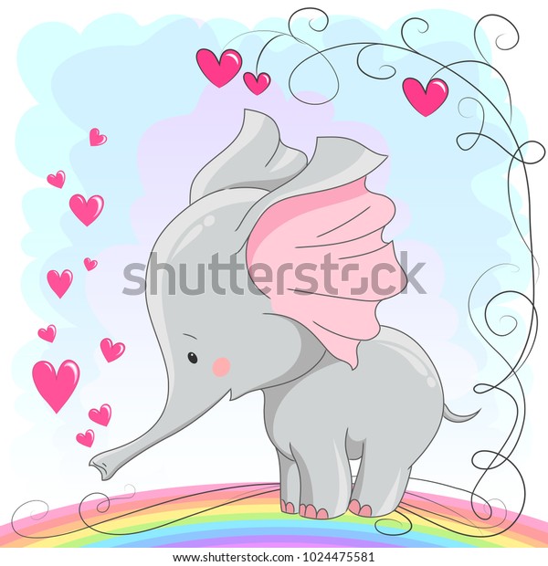 Vetor stock de Cute Elephant Vector Illustration Cartoon Hand (livre de ...