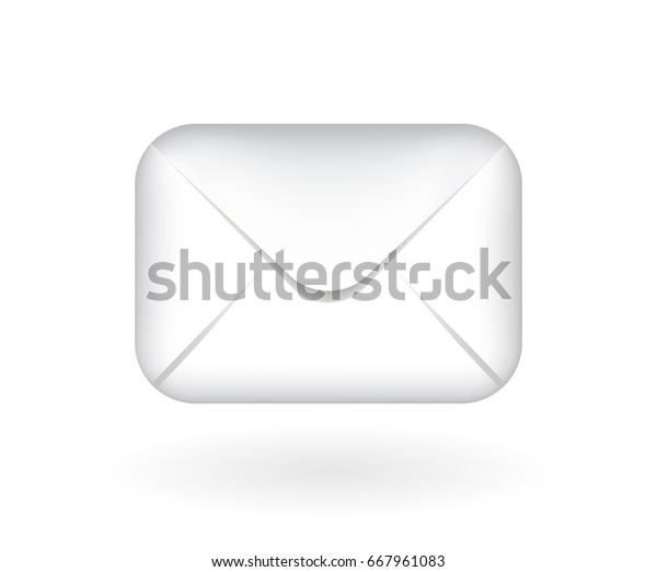 Cute Email Icon On White Background Stock Vector (Royalty Free ...