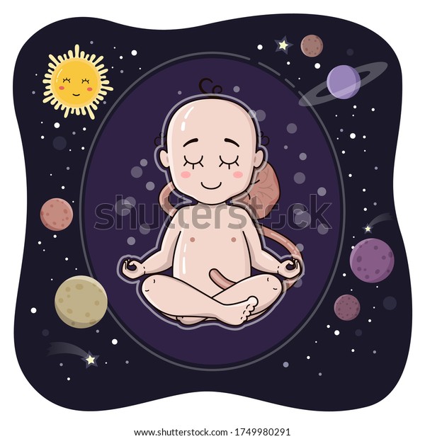 embrión lindo en su espacio interior.: vector de stock (libre de ...