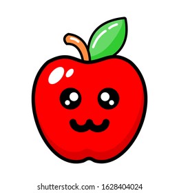 Cute Emoji Apple Fruit Stock Vector (Royalty Free) 1628404024 ...
