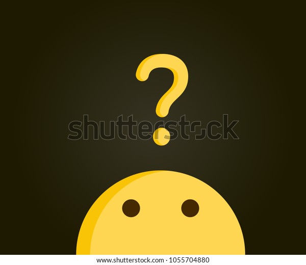 Immagine vettoriale stock 1055704880 a tema Cute Emoji Looking Question ...