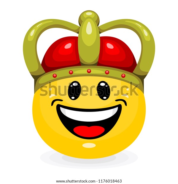 Cute Emoticon Gold King Crown Smile Stock Vector (Royalty Free ...