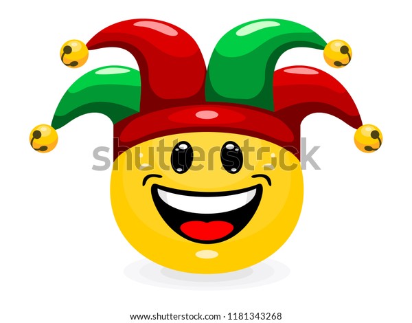 Cute Emoticon Jester Hat Smiling Face Stock Vector (Royalty Free ...