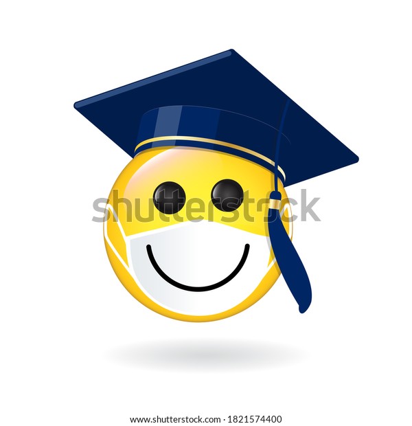 Estudiante de emoticonos con sombrero de: vector de stock (libre de ...