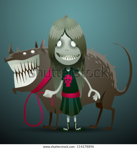 Cute Evil Girl 01 Vector Stock Vector (Royalty Free) 114278896 ...