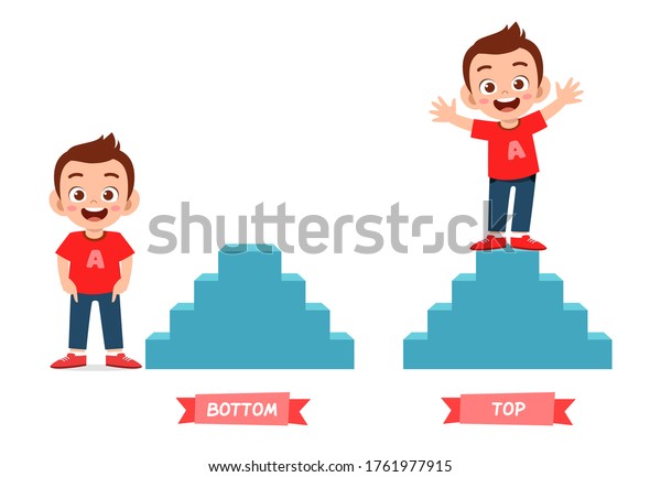 Cute Example Opposite Word Antonym Kid Stok Vektör (Telifsiz ...