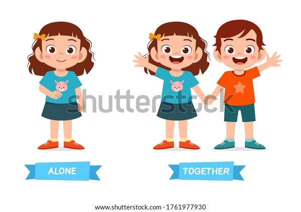 Cute Example Opposite Word Antonym Kid Stock Vector (Royalty Free ...