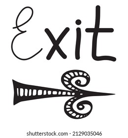 Cute Exit Sign Arrow Icon Vector Stock Vector (Royalty Free) 2129035046 ...