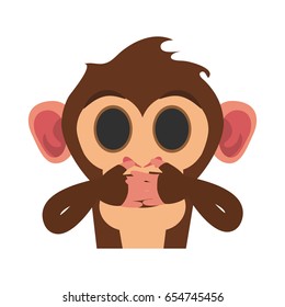 Cute Expressive Monkey Cartoon Icon Image: vector de stock (libre de ...