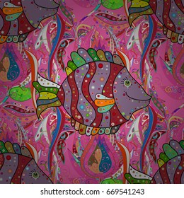 Seamless Marine Background Cute Fabric Texture Stock Vector (Royalty ...