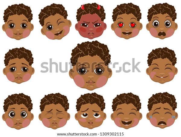 Cute Faces Different Emotions Can Be Stock Vector (Royalty Free ...