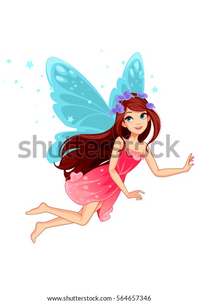 Cute Fairy Flying Cartoon Vector 库存矢量图（免版税）564657346 | Shutterstock