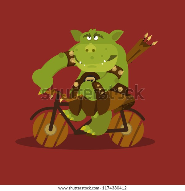 Cute Fantasy Creature Goblin Vector Illustration 스톡 벡터(로열티 프리 ...