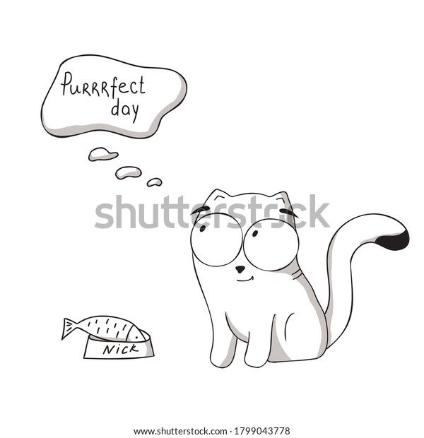 Cute Fat Cat Fish Draw Vector Stock Vector (Royalty Free) 1799043778 ...