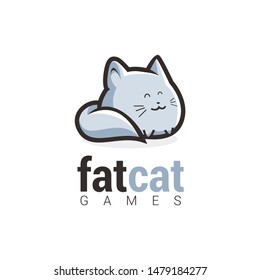 Cute Fat Cat Logo Vector Stock Vector (Royalty Free) 1479184277 ...