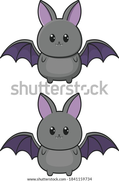 Cute Fat Chubby Bat White Background Stock Vector (Royalty Free ...