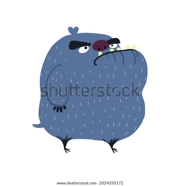 Cute Fat Monster Monster Cartoon Vector Stock Vector (Royalty Free ...